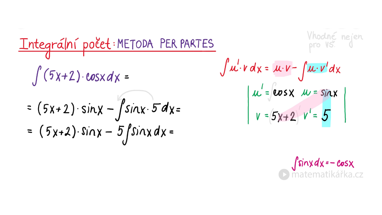 Příklad na integrace metodou per partes | Doučování z matiky VŠ | Stream