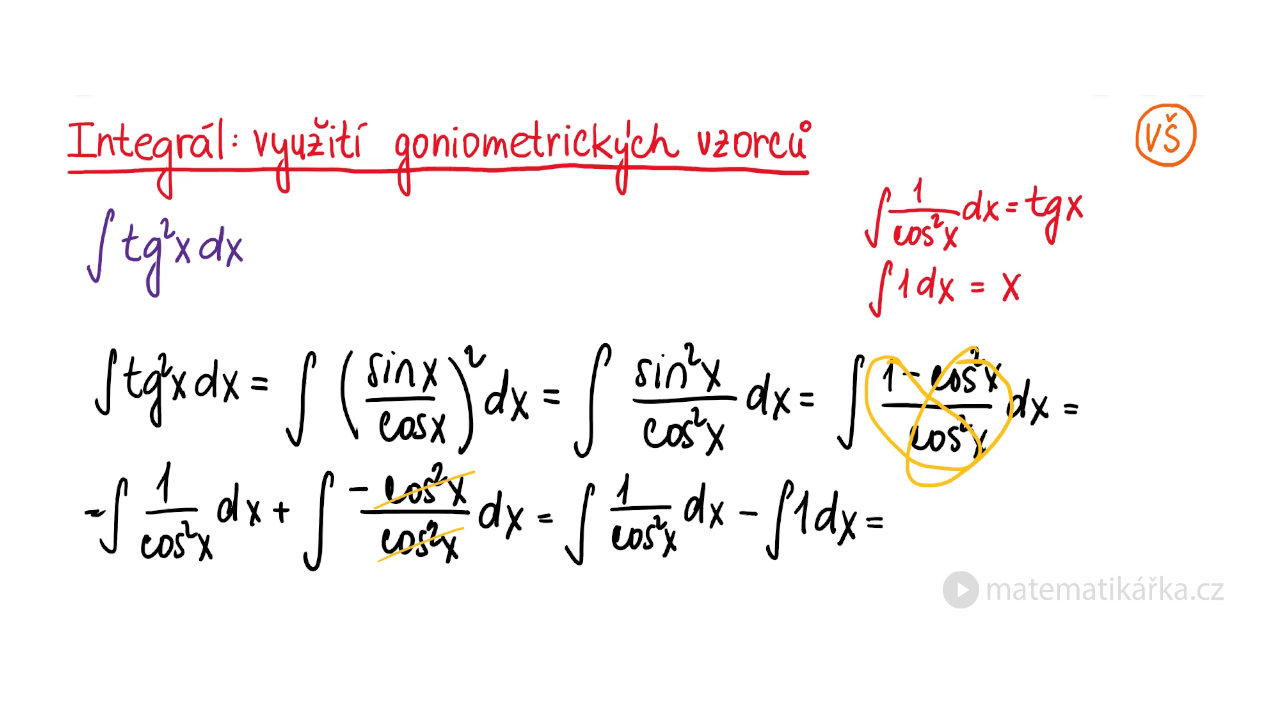 Integrály a goniometrie | Doučování z matematiky VŠ | Stream