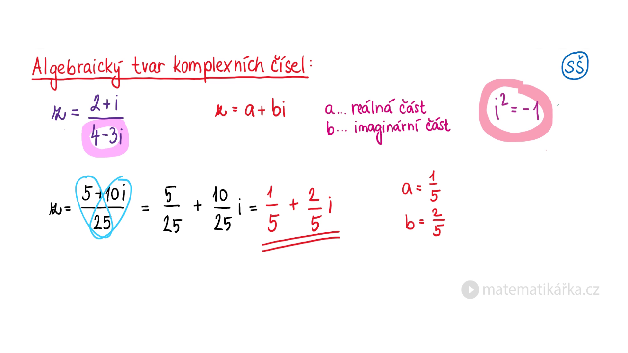Komplexní čísla | reálná část | imaginární | Doučování matiky | Stream