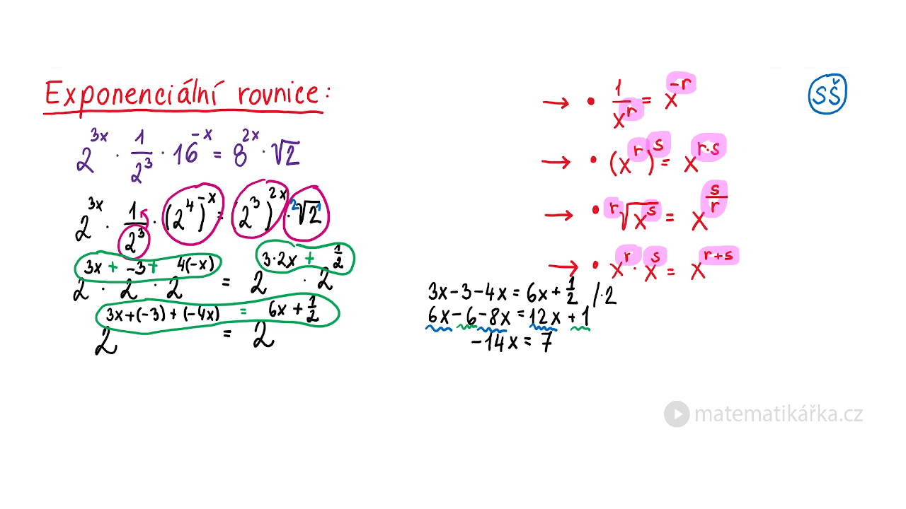 Doučování z matematiky - exponenciální rovnice | Stream